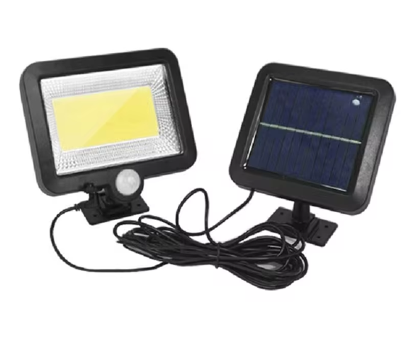 LED, cu panou solar, 128 - 6 COB, de exterior, senzor de miscare, tele ...